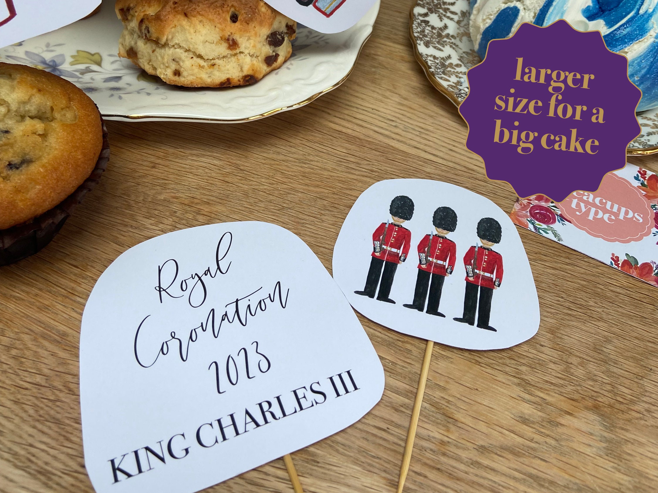 London Style Cake Toppers Printable Party Decorations British Theme Tea ...