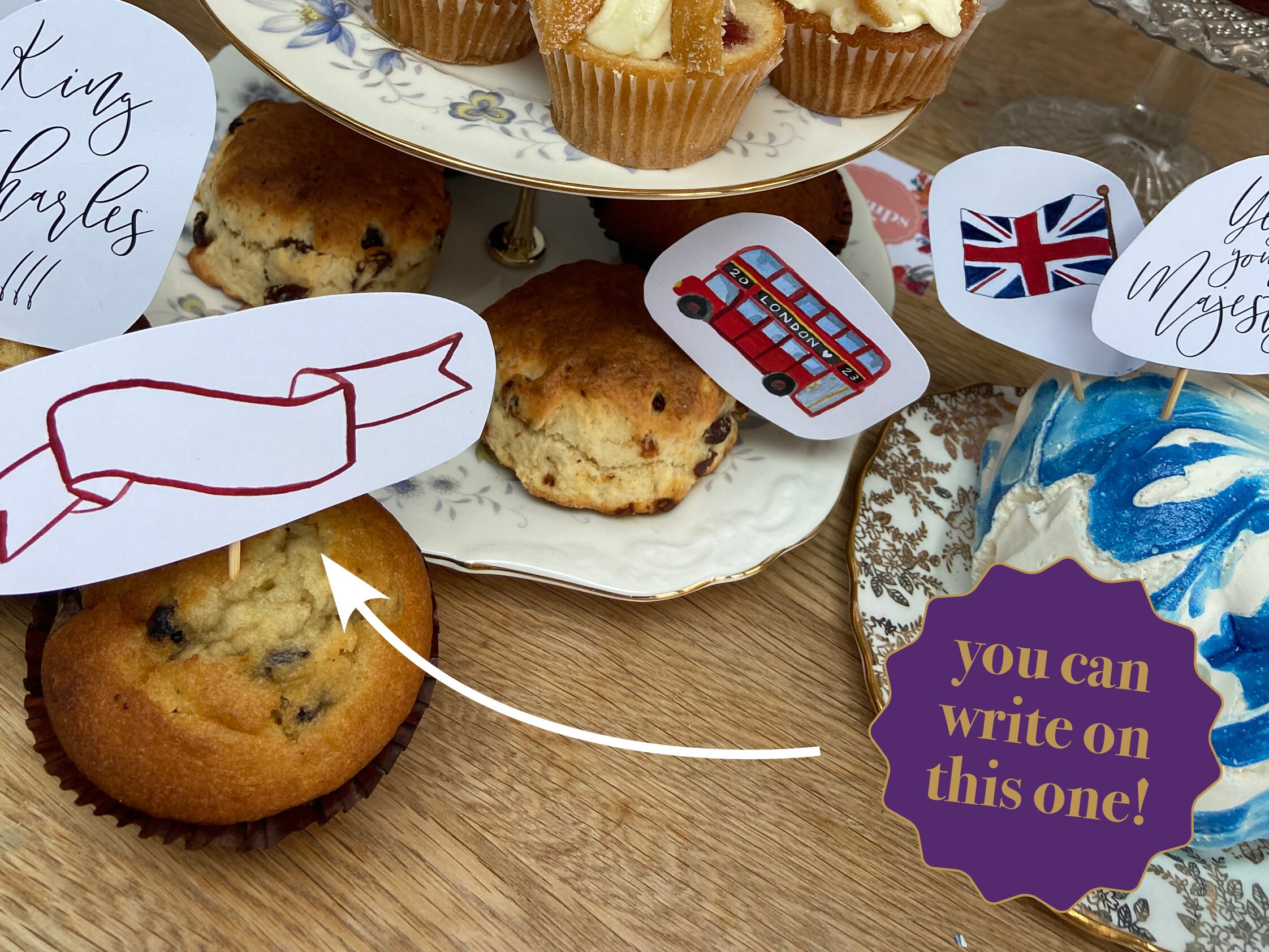 London Style Cake Toppers Printable Party Decorations British Theme Tea ...