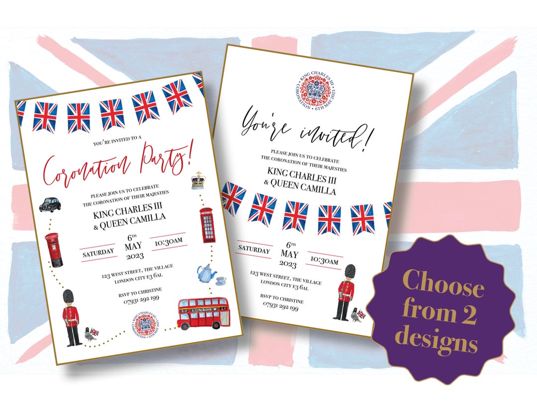 Personalised Coronation Invitation Digital King Charles Invite ...