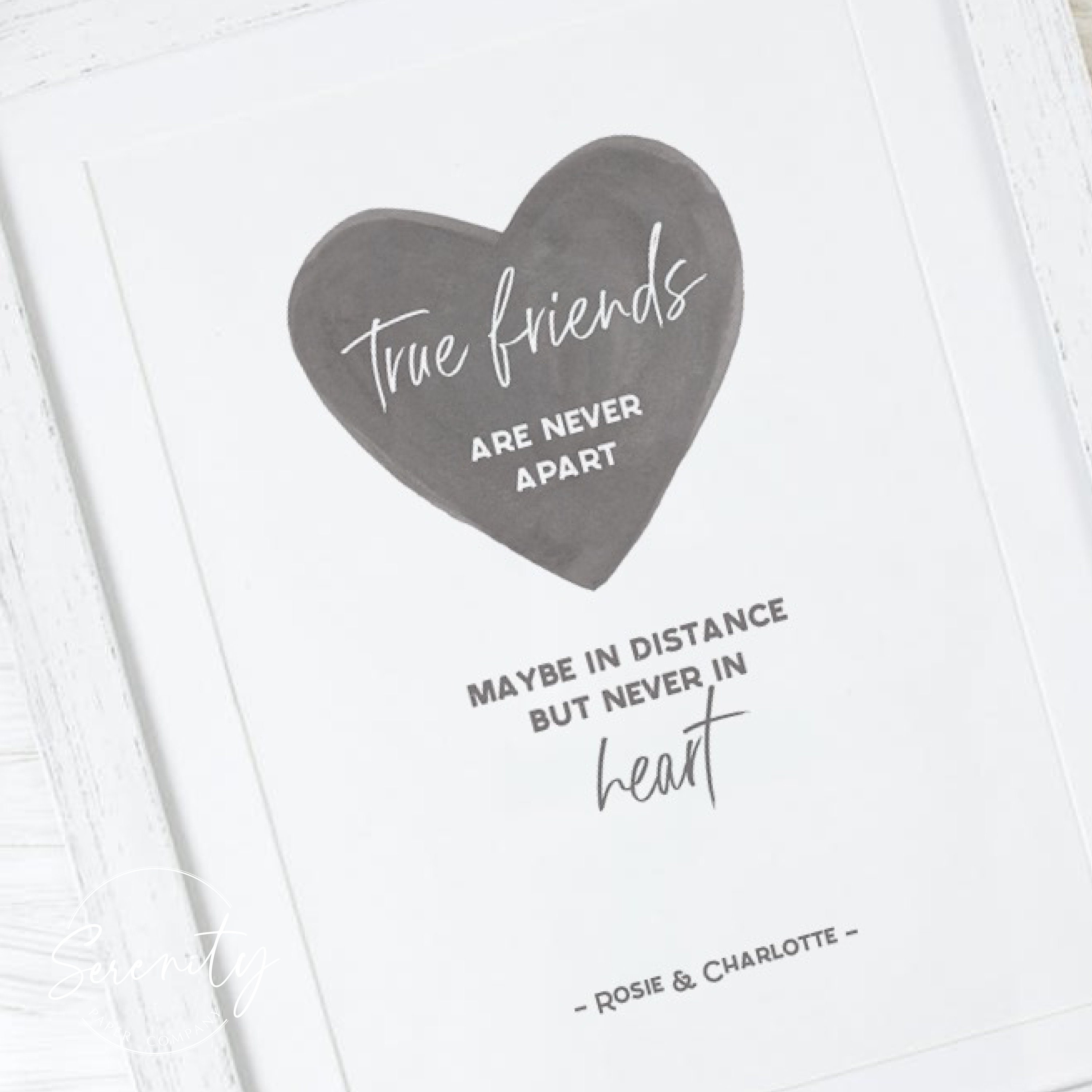 DIGITAL DOWNLOAD Personalised Friendship Art Print Gift True Friends ...