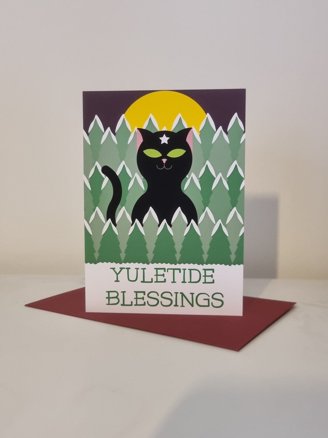 Yuletide Blessings | A6 Greetings Card With Envelope | Yule Cat - Etsy