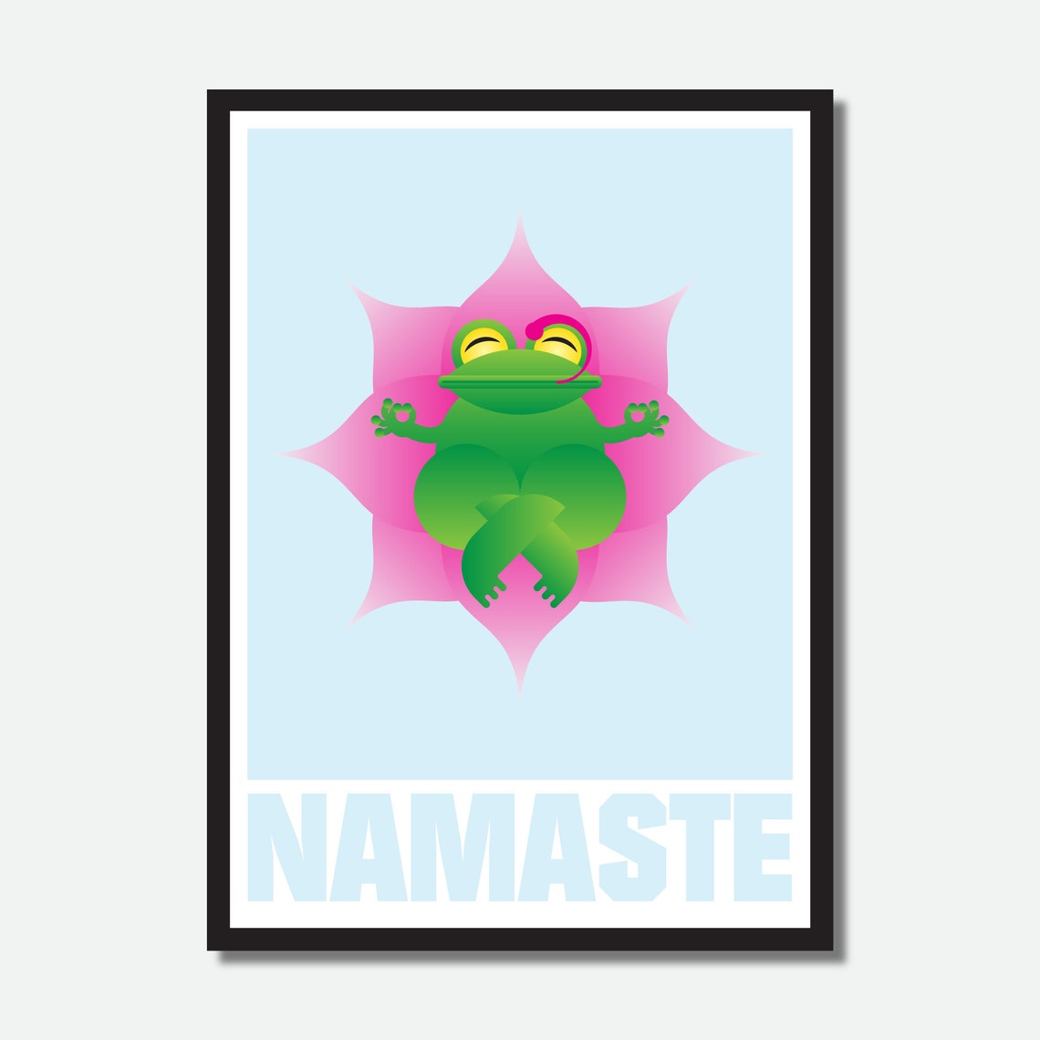 Namaste Frog Print A4 Fine Art Print - Etsy
