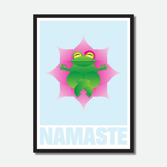 Namaste Frog Print A4 Fine Art Print | Etsy