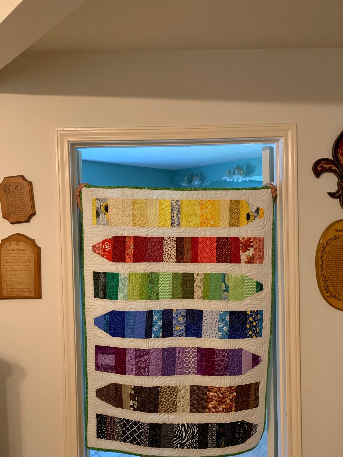 Homemade Kids' Quilt Rainbow Crayons 34" X 48" - Etsy