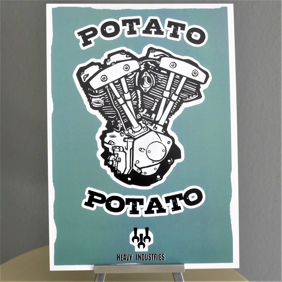 A4 Poster - Harley Shovelhead Engine Drawing - Etsy