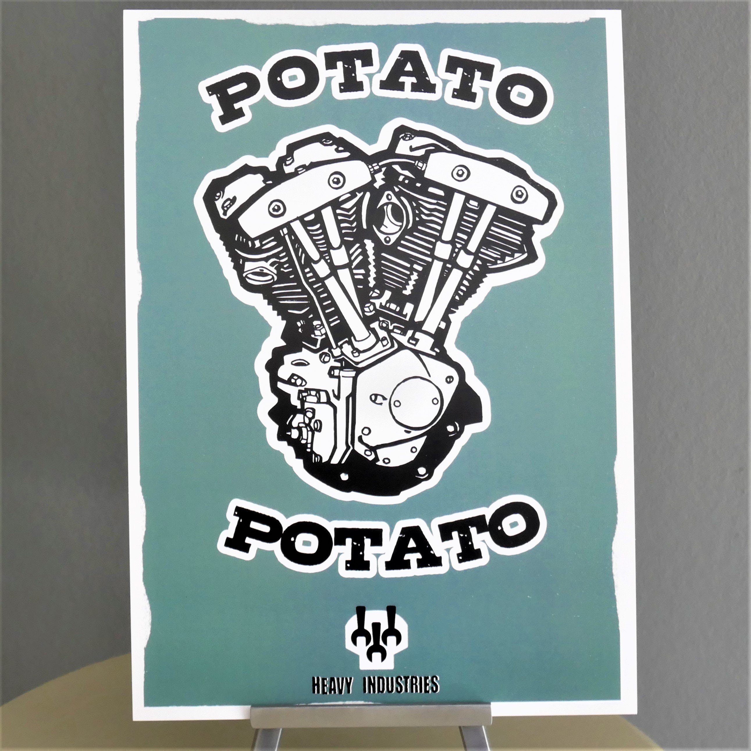 A4 Poster Harley Shovelhead Engine Drawing | canoeracing.org.uk