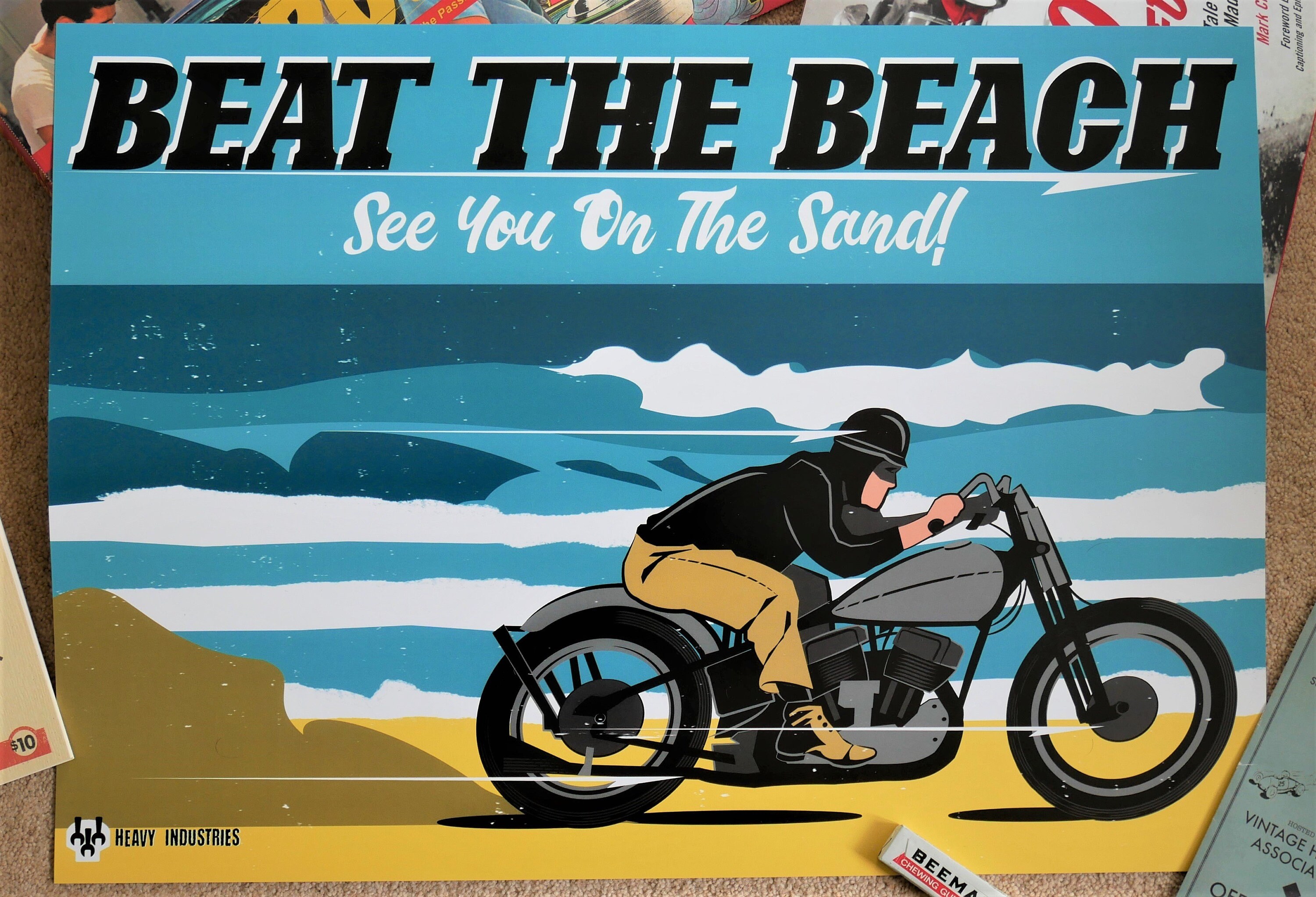 A2 Poster Bobber Motorcycle Beach Racing - Etsy