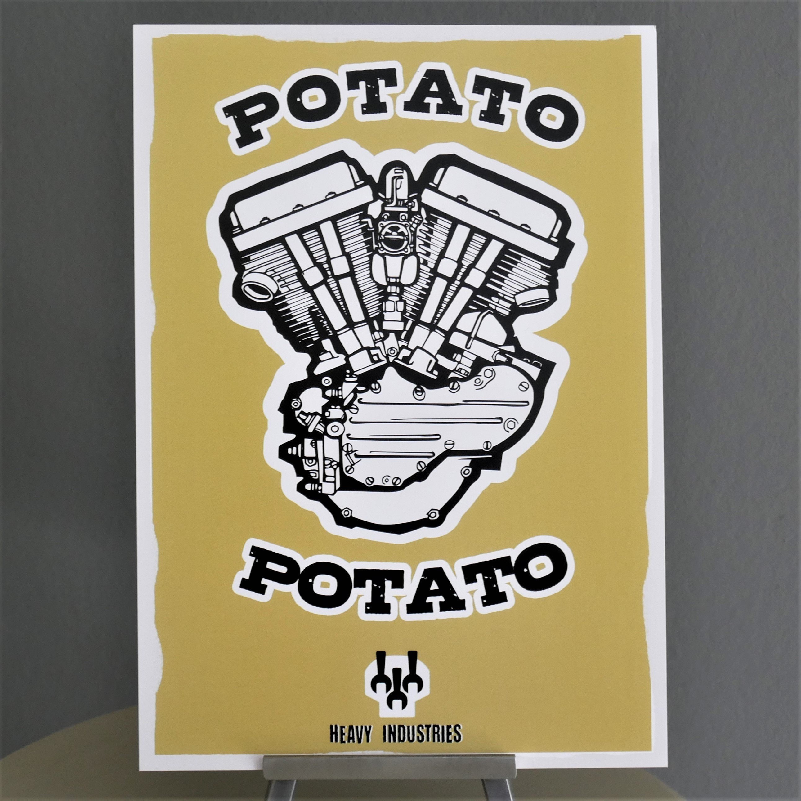 A4 Poster - Harley Panhead Engine Drawing - Motorcycle Motorbike Art ...