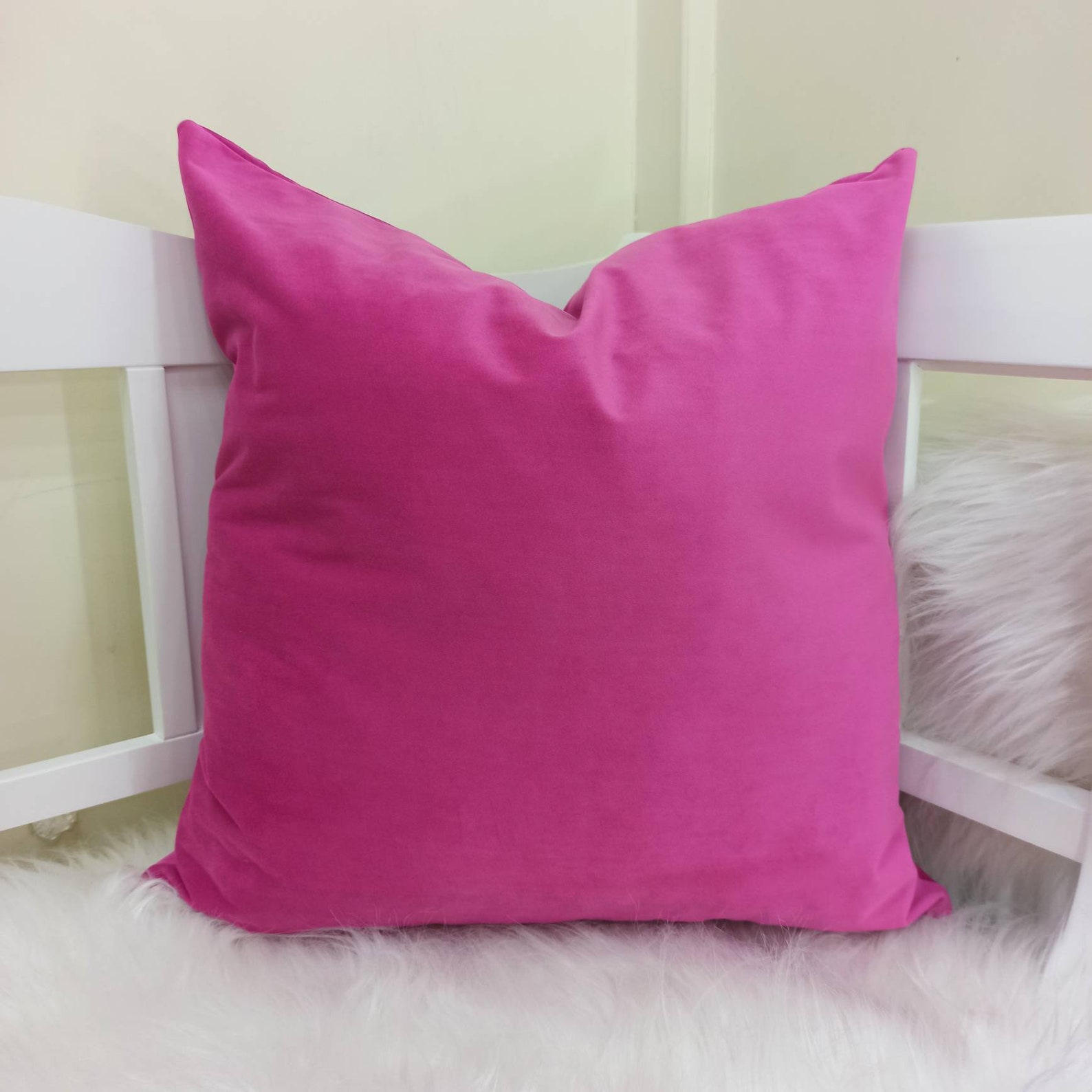 Hot pink Kissenbezug, Samt Kissenbezug, Hot pink Akzent Kissenbezug ...