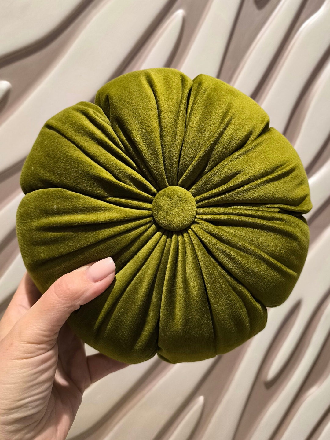 Chartreuse Velvet Round Pillow for Doll Circle Pillow for Toy Cute ...