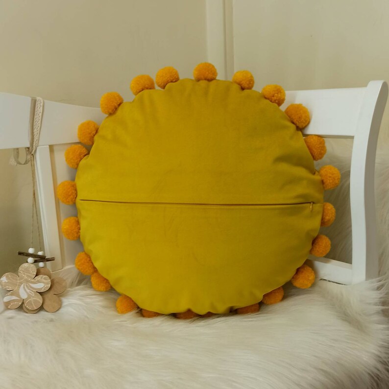 Mustard Round Pillow Case Circle Throw Pillow Cover Mustard - Etsy