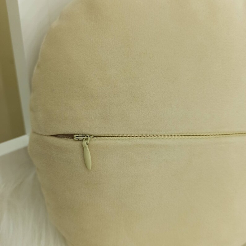 Cream Beige Round Pillow Case Circle Velvet Throw Pillow - Etsy