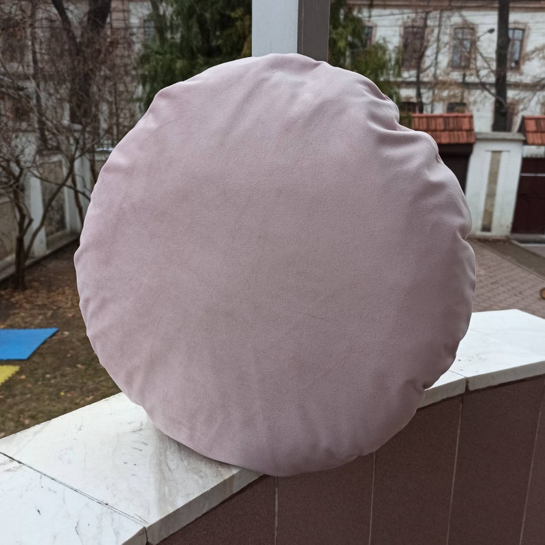 Blush Pink Round Pillow Case Circle Pink Throw Pillow Cover - Etsy