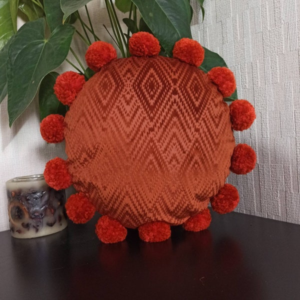 Burnt Orange Cushion Pom Pom - Etsy