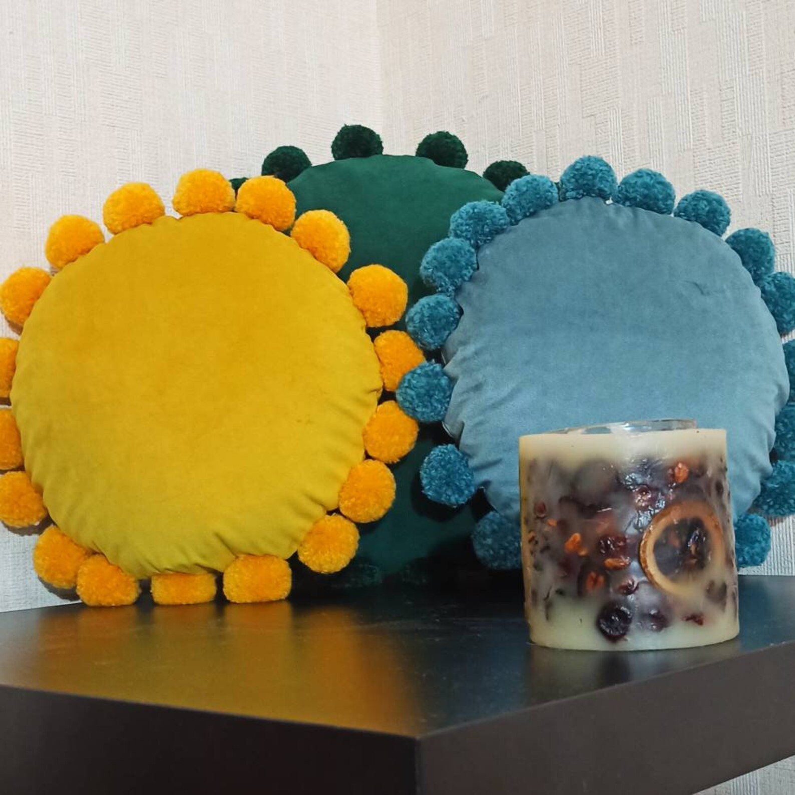 Mustard Round Pillow Case Circle Throw Pillow Cover Mustard - Etsy