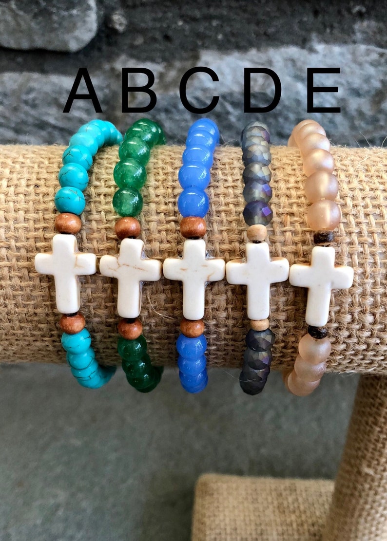 6mm Beaded Cross Bracelets - Etsy