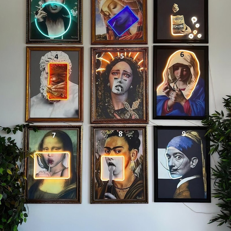 Led Neon Framed Painting - Etsy