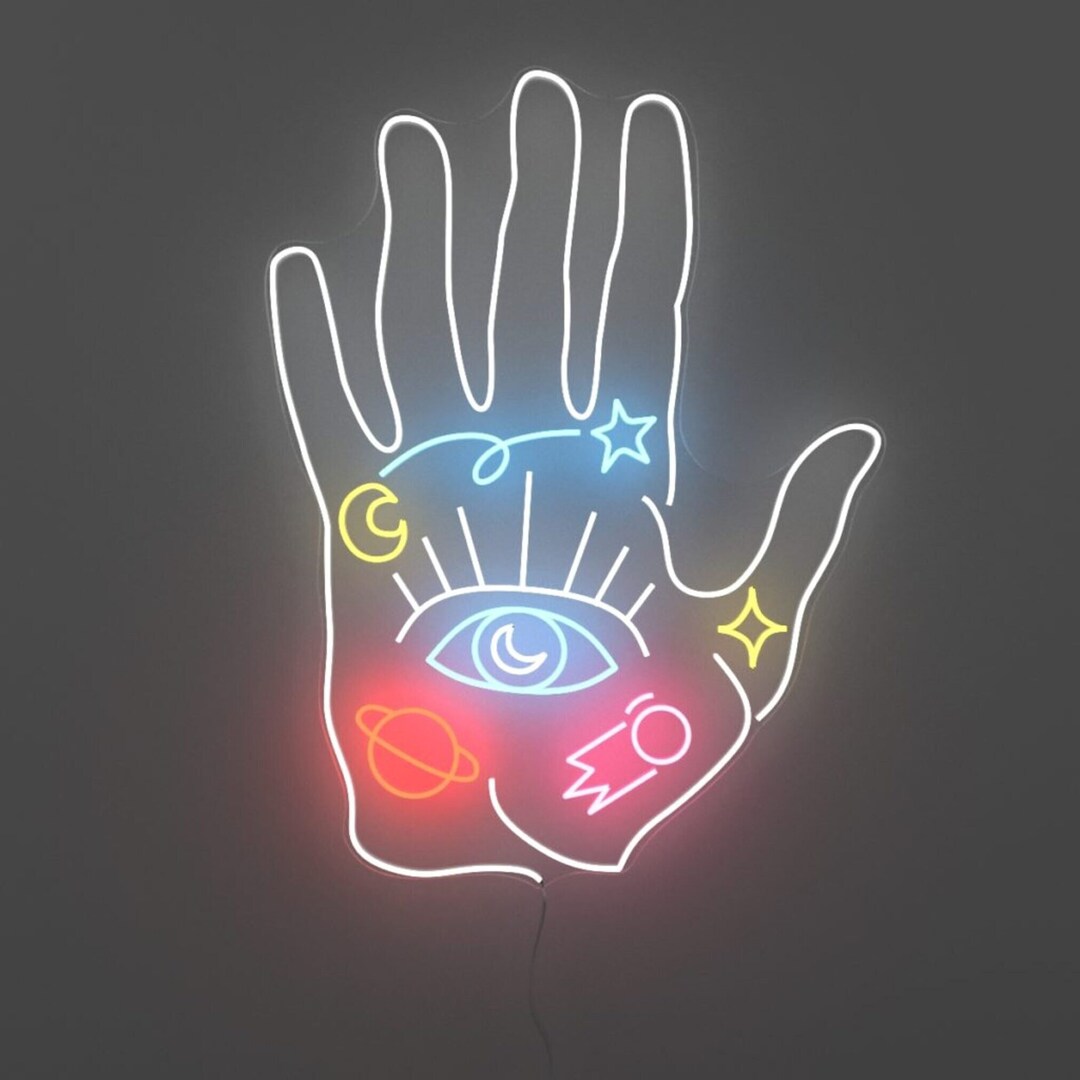 Custom Hand Neon Sign: Palmistry Wall Decor - Etsy