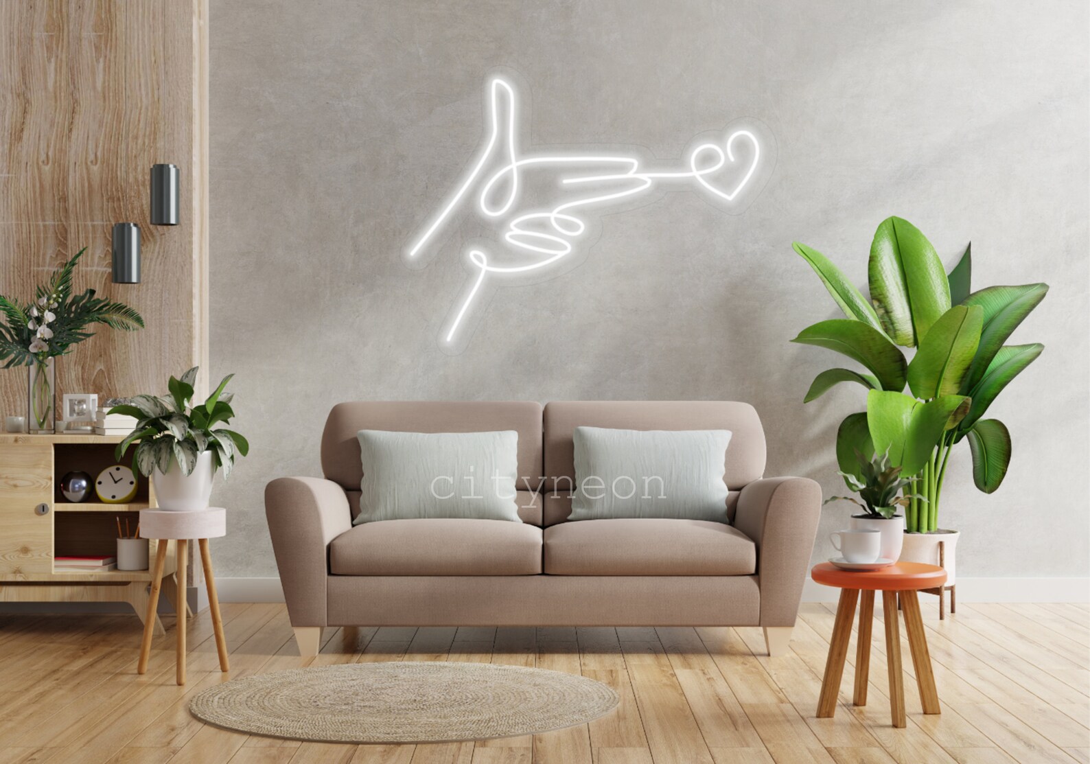 Heart's Hand Neon Sign Neon Finger Heart Love Neon - Etsy