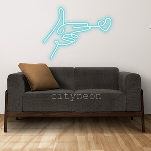 Heart's Hand Neon Sign Neon Finger Heart Love Neon - Etsy