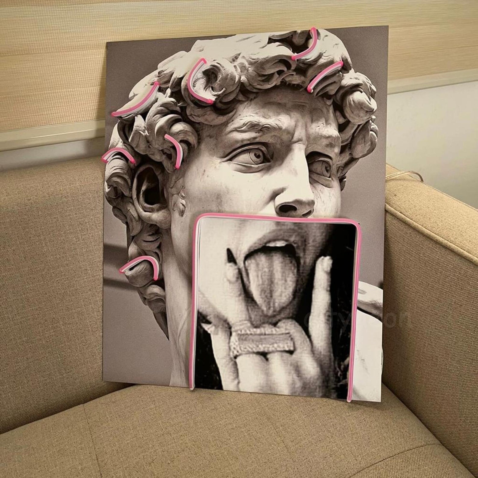 David Neon Sign: Contemporary Framed Wall Art - Etsy