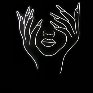 Woman Face LED Neon Sign: Modern Wall Art Decor - Etsy