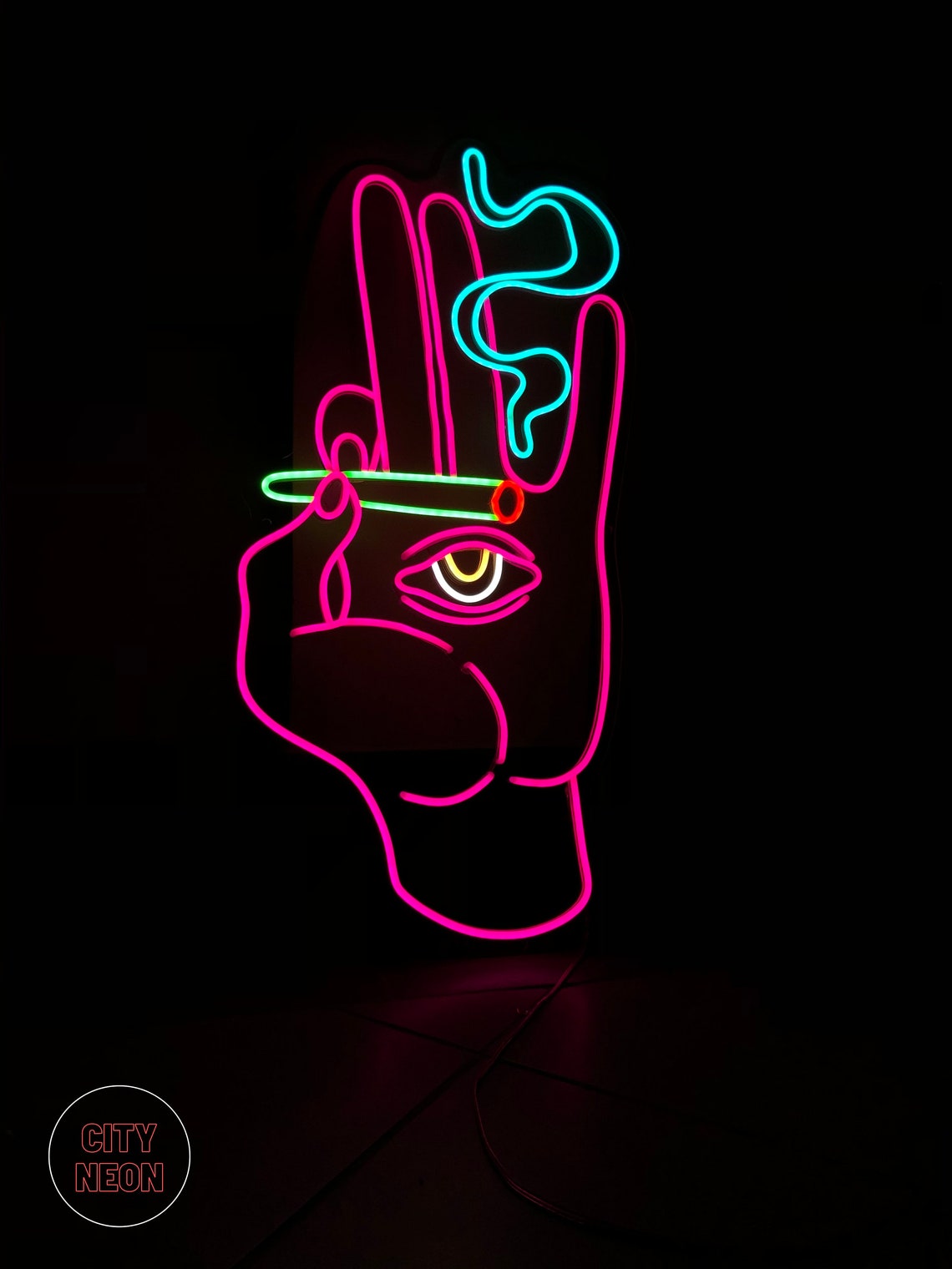 Smoking Hand With Joint Cigarette Led Neon Sign Neon Wall - Etsy New ...