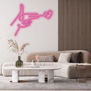 Heart's Hand Neon Sign Neon Finger Heart Love Neon - Etsy