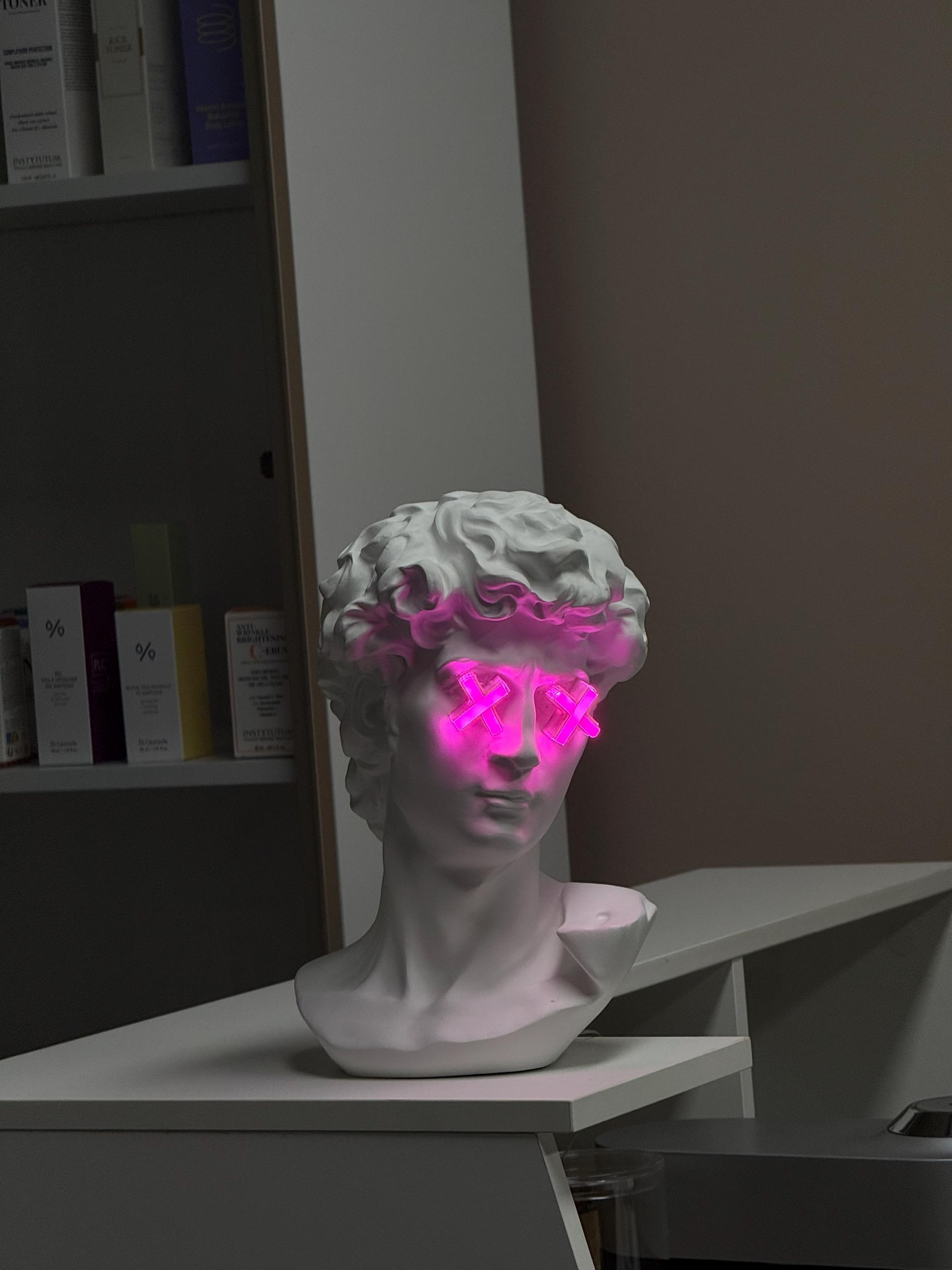 Michelangelo David Bust Lamp: Pink LED Neon Art Decor - Etsy