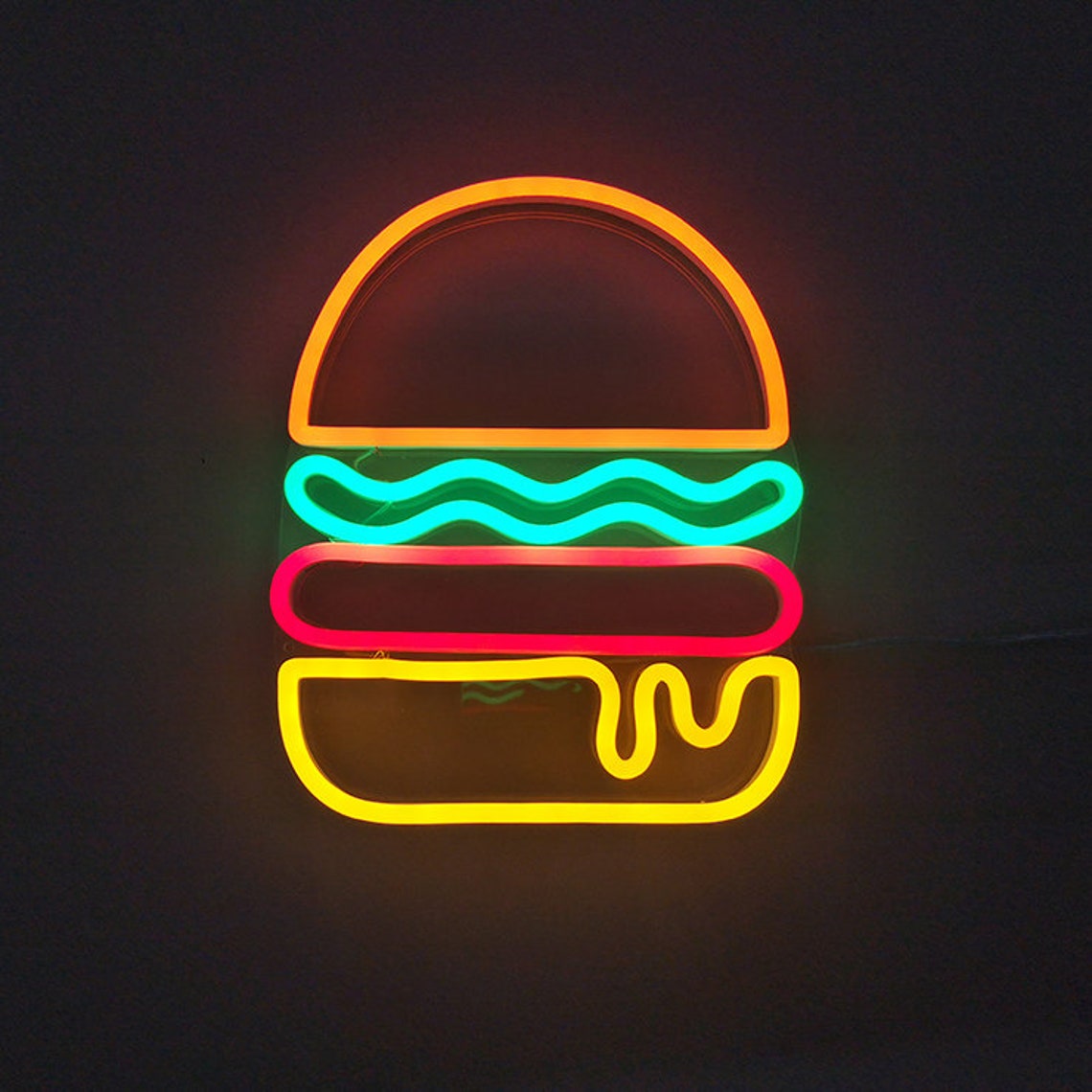 BURGER NEON SIGN Custom Led Neon Sign | Etsy