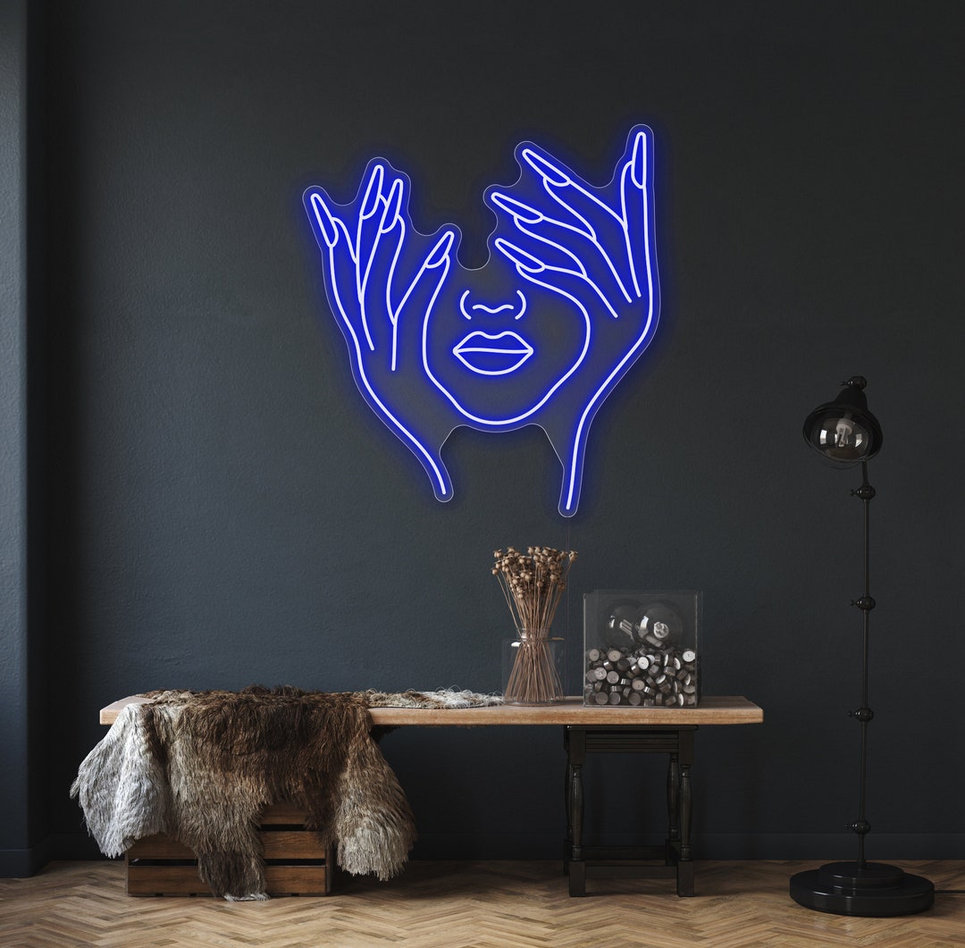 Woman Face LED Neon Sign: Modern Wall Art Decor - Etsy