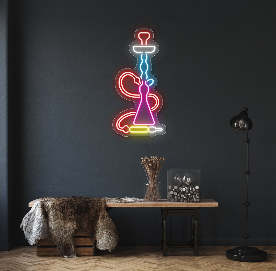 Custom Hookah Neon Sign: Cafe Bar Wall Decor - Etsy