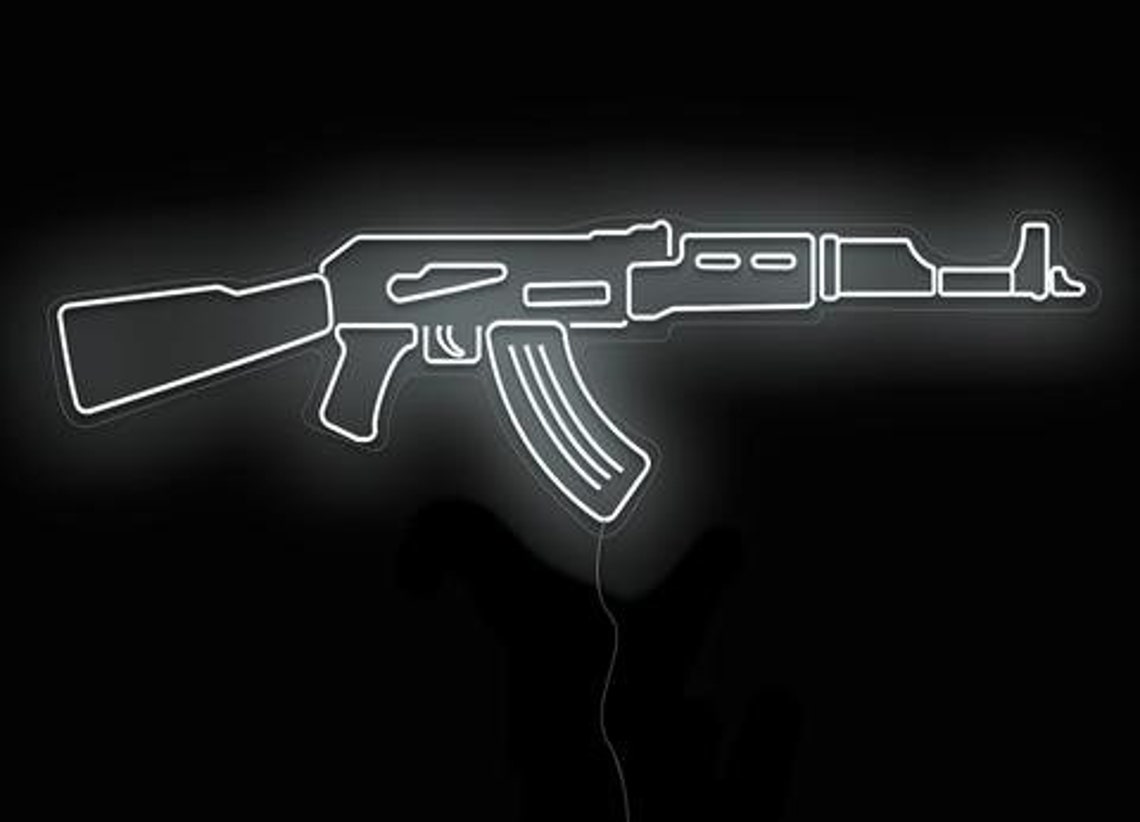 Ak-47 Neon Sign Rifle Neon Light Gun Neon Decor Man Cave | Etsy