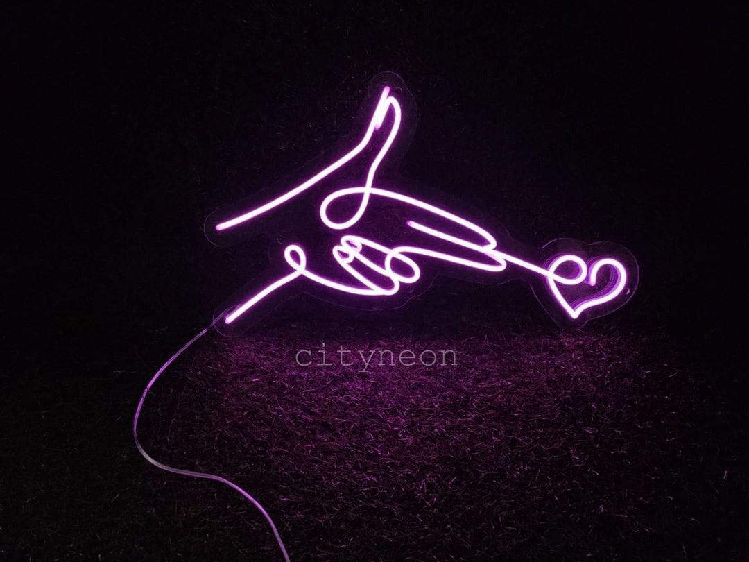 Heart's Hand Neon Sign Neon Finger Heart Love Neon - Etsy