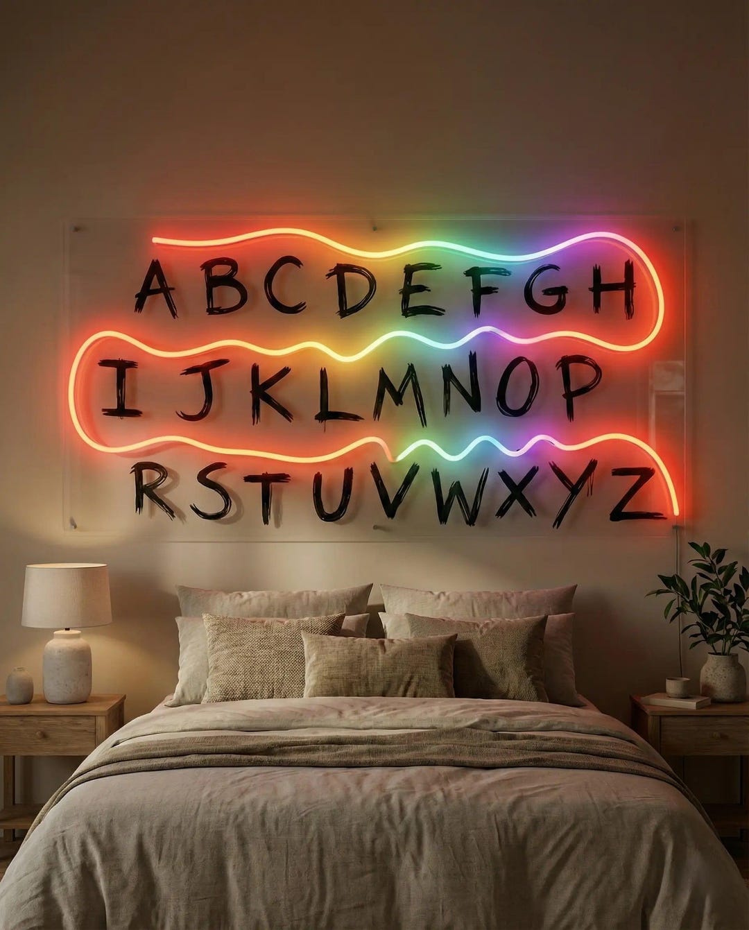 Alphabet LED Neon Wall Art - Custom Sign - Retro Horror Aesthetics ...