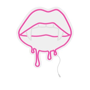 Vampire Fangs LED Neon Sign: Spooky Halloween Decor - Etsy