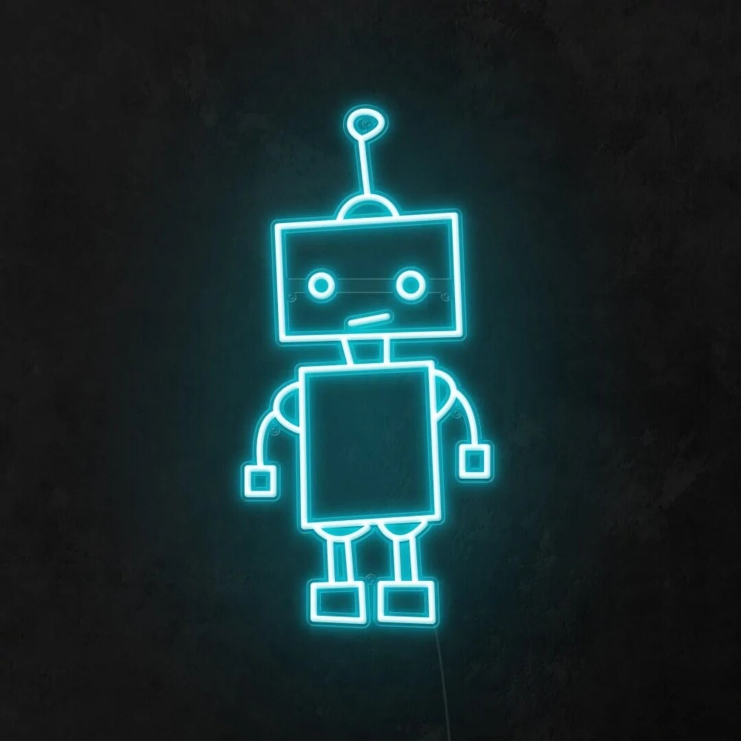 LED Robot Neon Sign: Kids Room Decor, Sci-fi Gift - Etsy