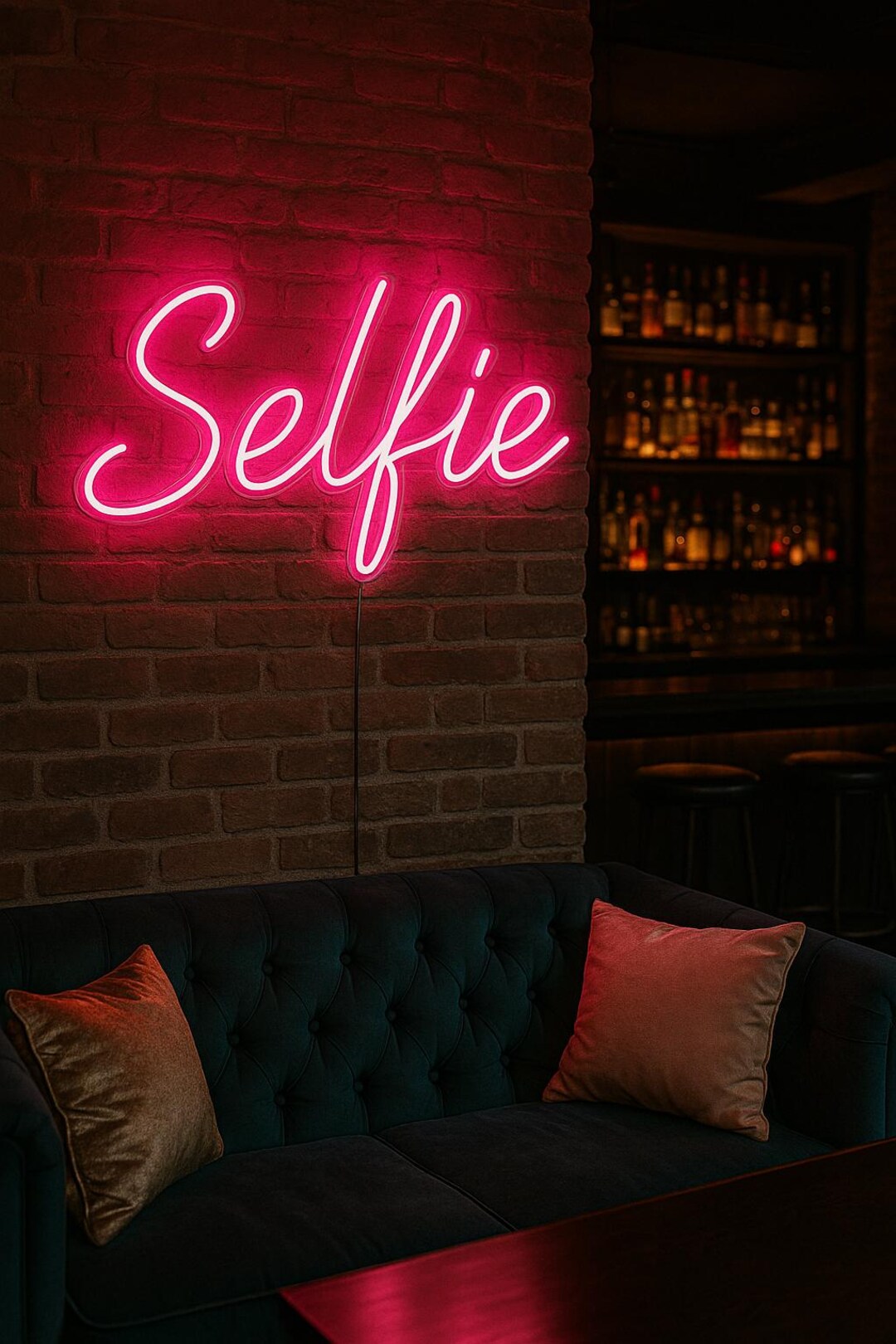 Selfie Neon Sign: LED Light up Wall Decor - Etsy