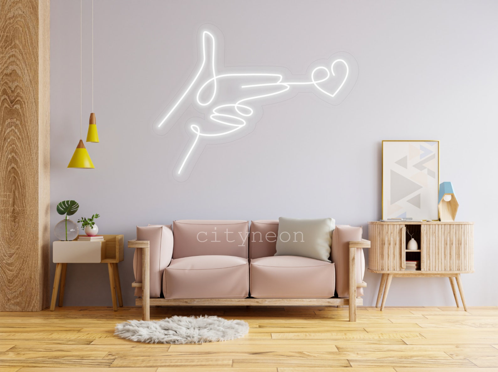 Heart's Hand Neon Sign Neon Finger Heart Love Neon - Etsy