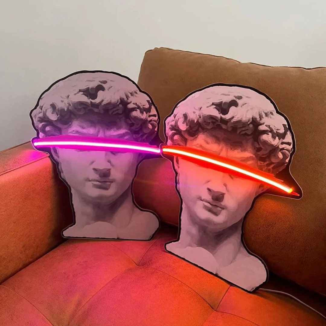 David Bust Neon Sign: Handmade Minimalist Office Wall Art - Etsy