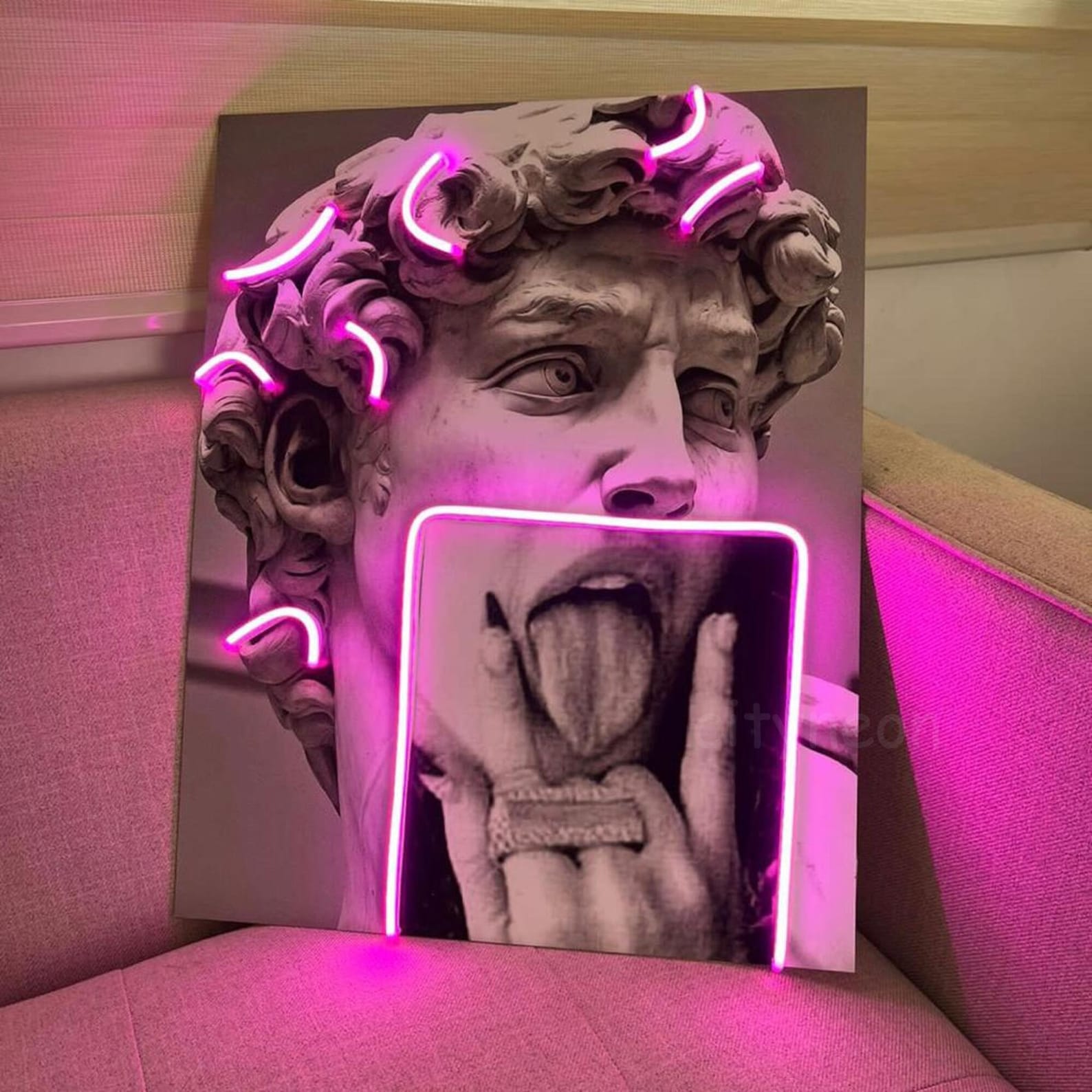 David Neon Sign: Contemporary Framed Wall Art - Etsy