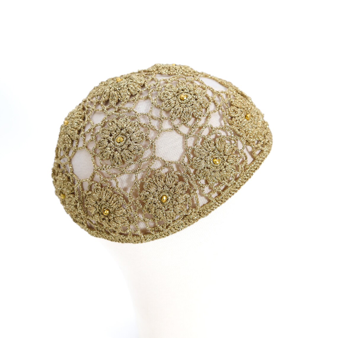 Crochet Glittery Rope Mesh Hat, All Color Skull Cap, Netted Mesh Beanie ...