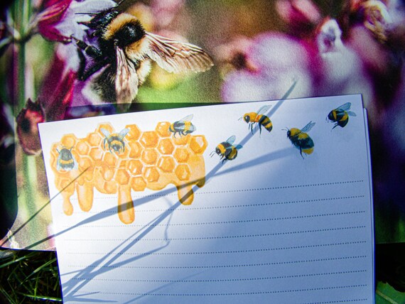 Paper & Surfaces Paper Honeybees A5 Letter Writing Paper Stationery ...