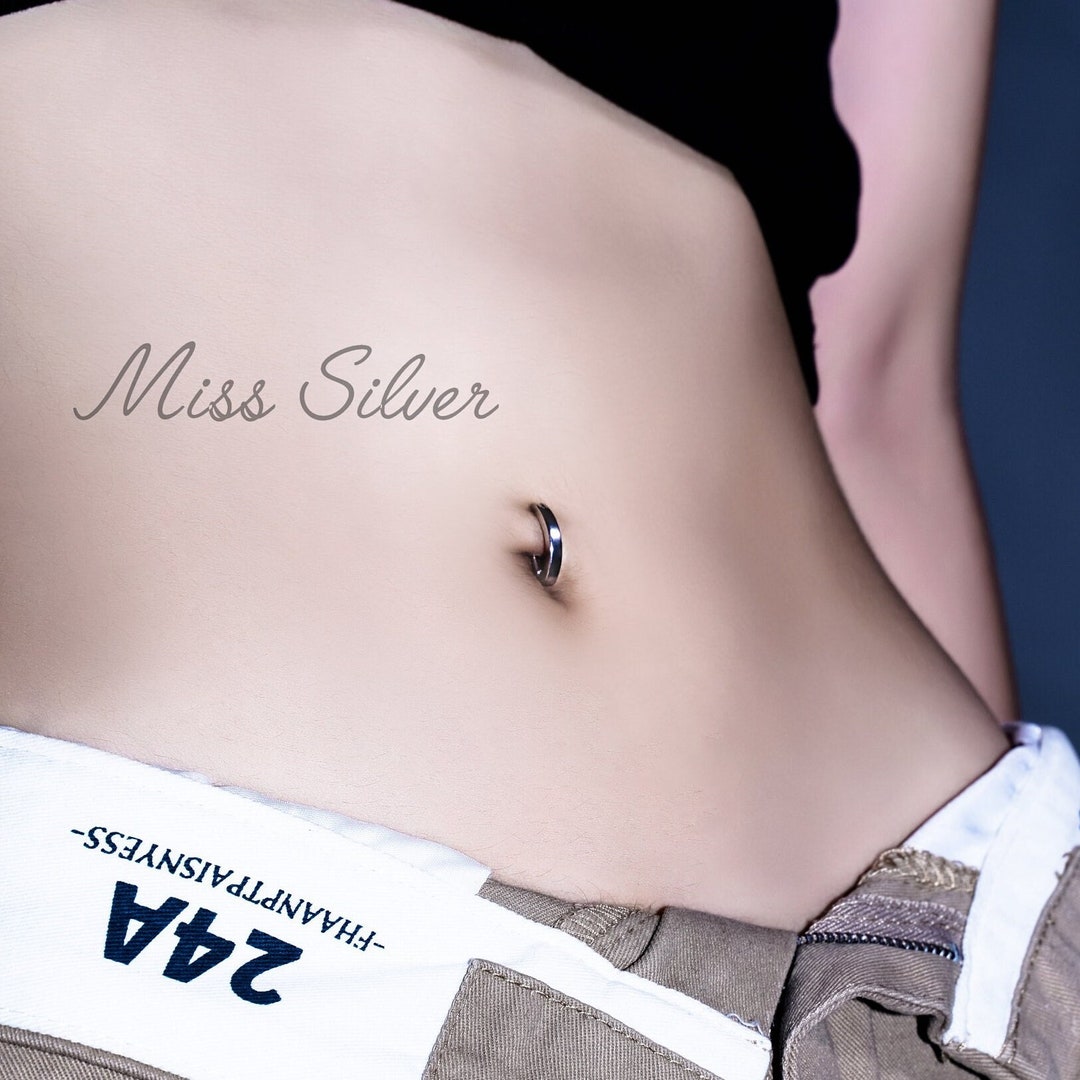 Titanium Belly Button Clicker/ Minimalist Navel Jewelry/ G23 Belly Hoop ...