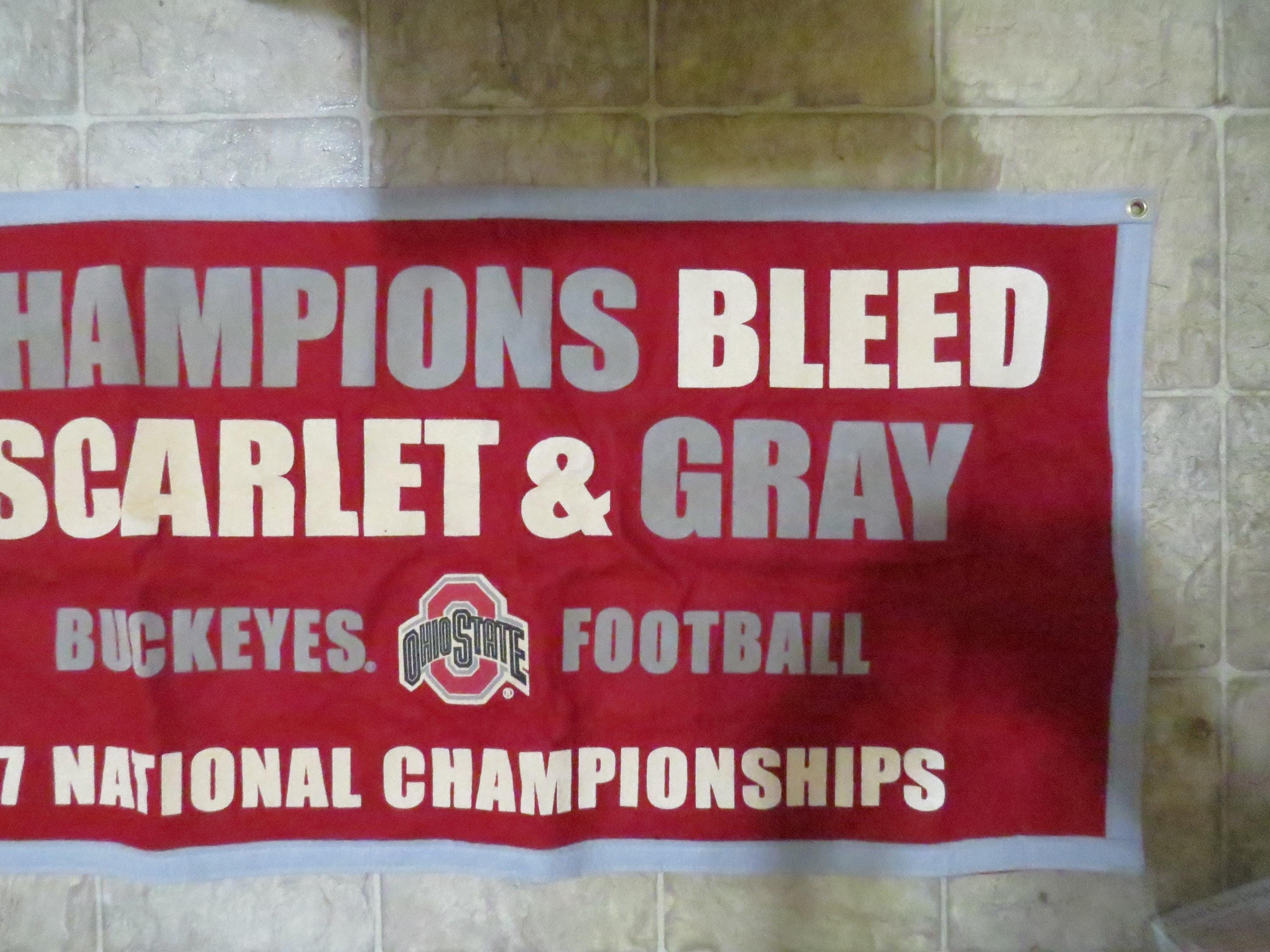 Ohio Buckeyes State 7 National Championship Banner Champions Bleed ...