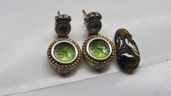 Sterling Silver and 18K marked 750 k GOLD Earrings WI… - Gem