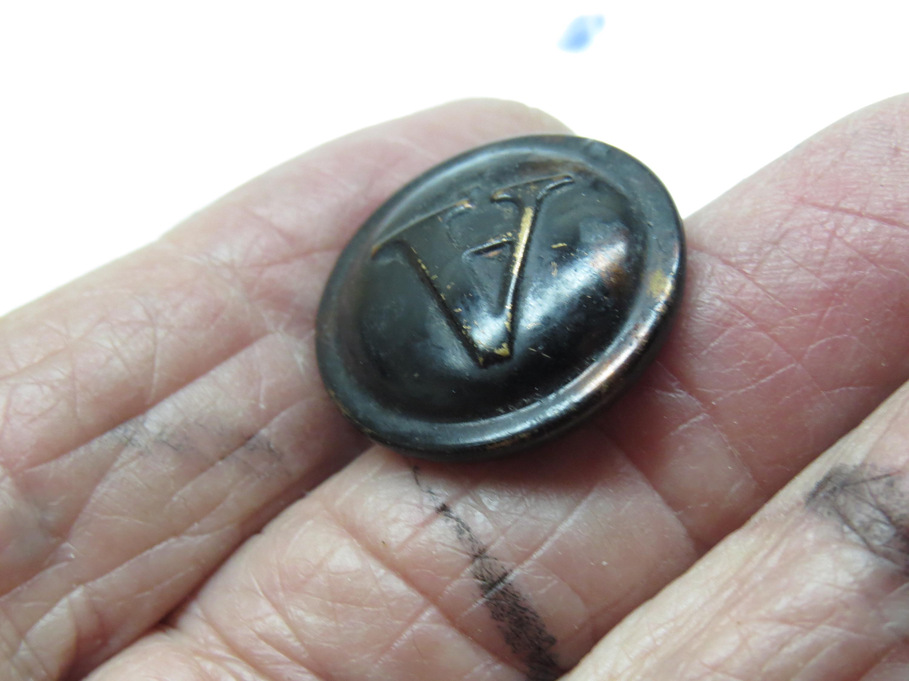 Civil War CONFEDERATE Artillery Brass Union Blockade BUTTON Rare With ...