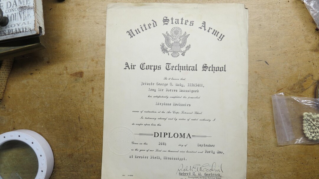 Colonel Robert E.M. Goolrick Was a U.S. Army Air Corps Signed 1942 ...