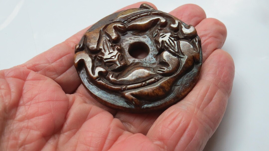 Chinese Dragon BROWN Jadeite TESTED Jade Pendant - Etsy