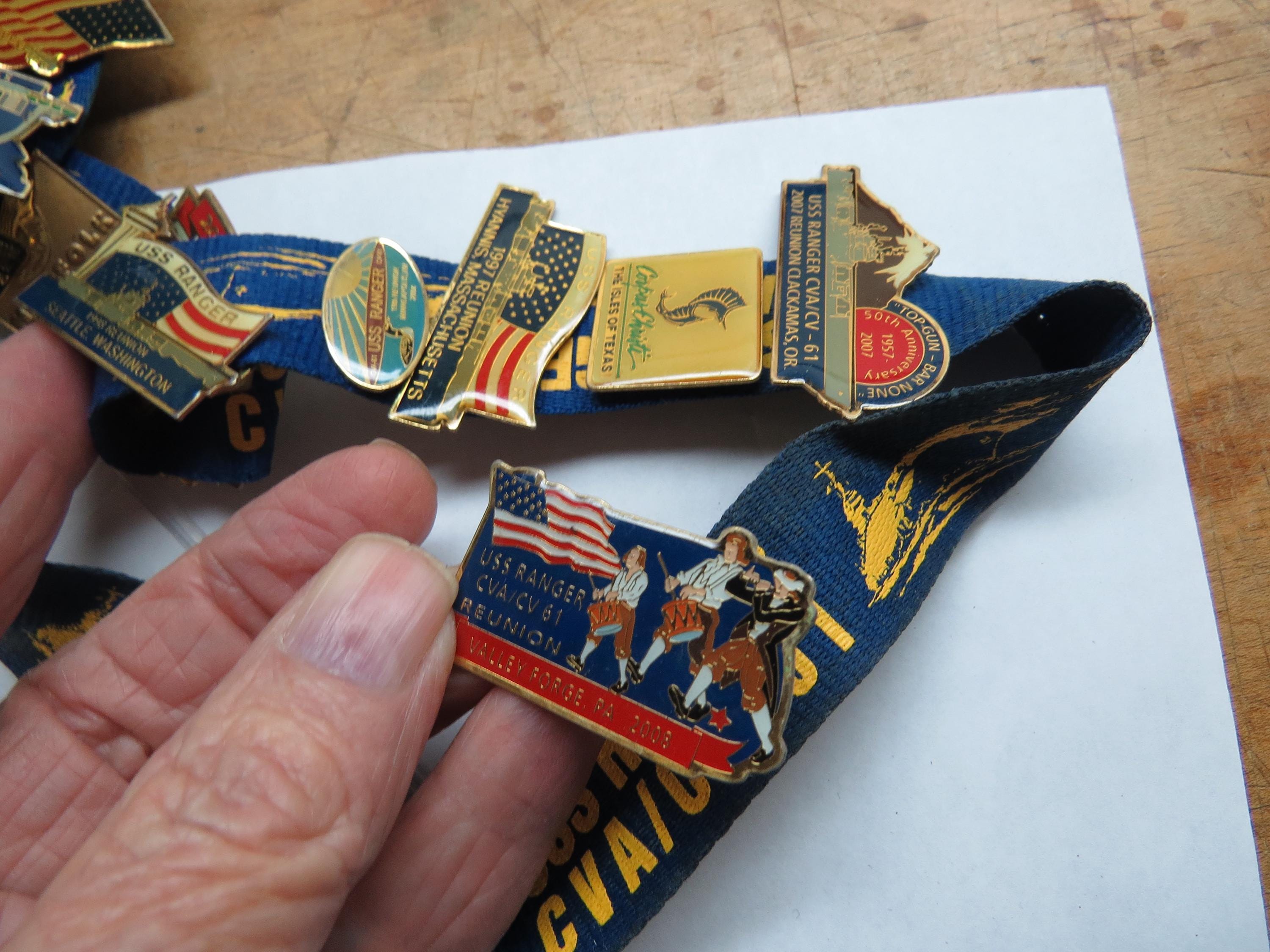 USS CVA Ranger 61 Aircraft Carrier Reunion With 18 PINS on It Avery ...